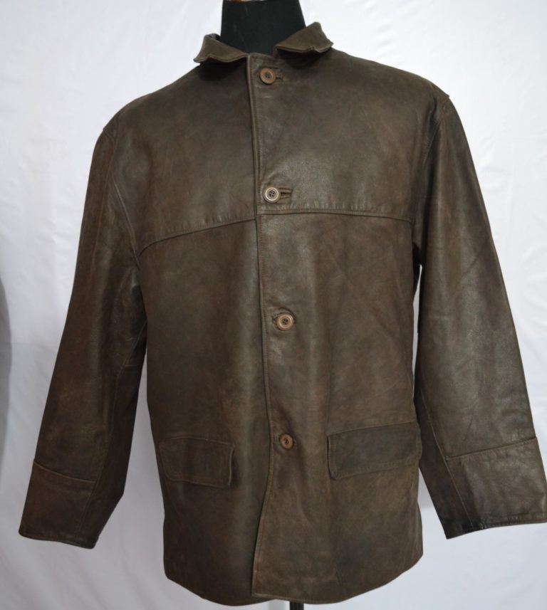 PERUZZI Men's Button Up Hand Crafted Leather Box Jacket - Made in ITALY ...