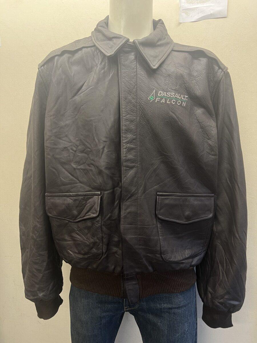 DASSAULT FALCON Men's Type A2 Flying Bomber Heavy Leather Jacket (M-C9)